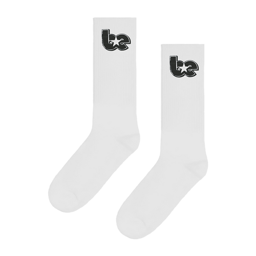 BE Star White Crew Socks - Billie Eilish