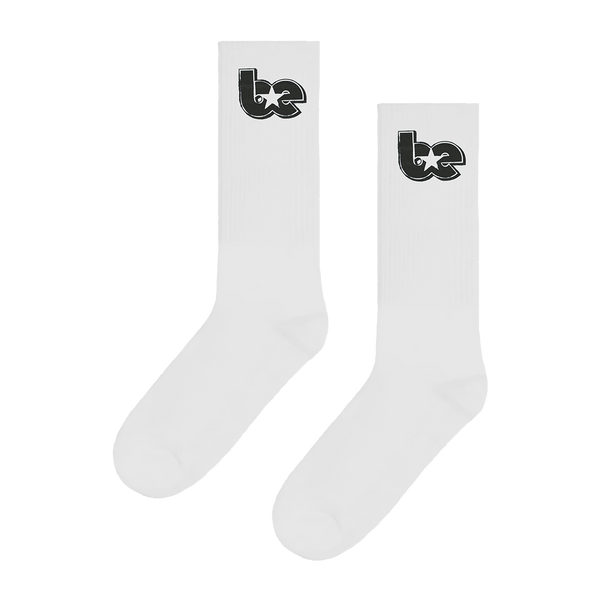 BE Star White Crew Socks - Billie Eilish